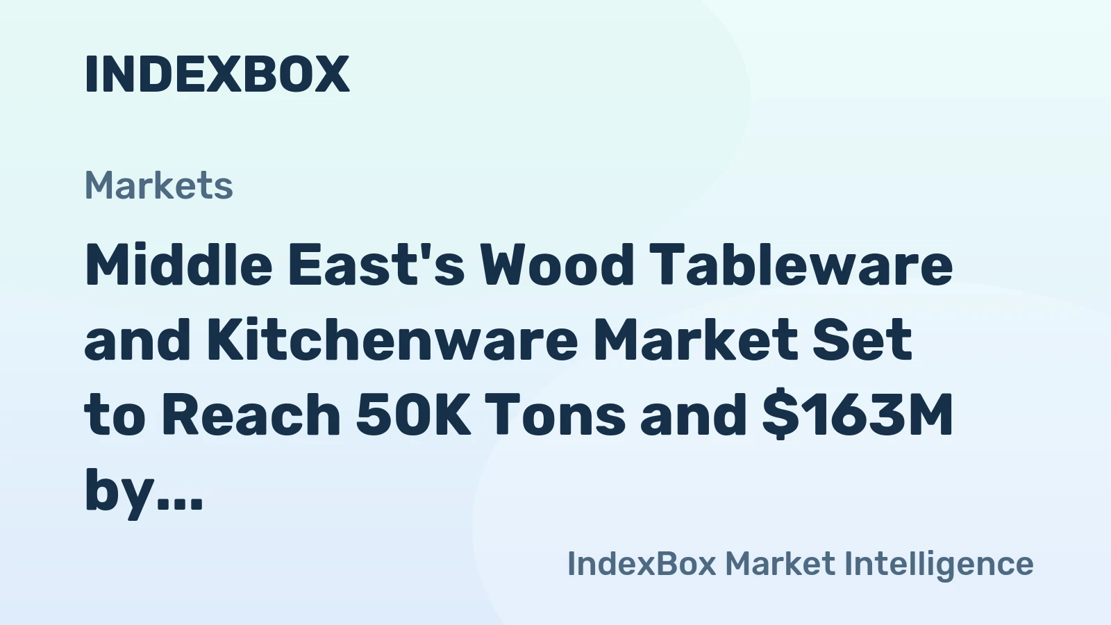Middle East's Wood Tableware and Kitchenware Market Set to Reach 50K Tons and $163M by 2035