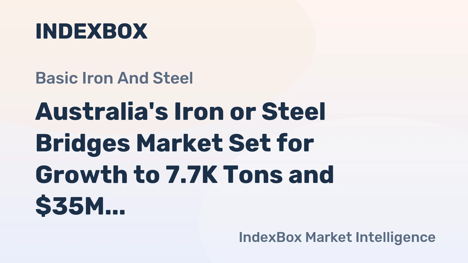 Australia's Iron or Steel Bridges Market Set for Growth to 7.7K Tons and $35M by 2035