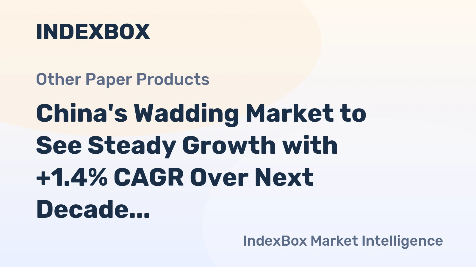 China's Wadding Market to See Steady Growth with +1.4% CAGR Over Next Decade
