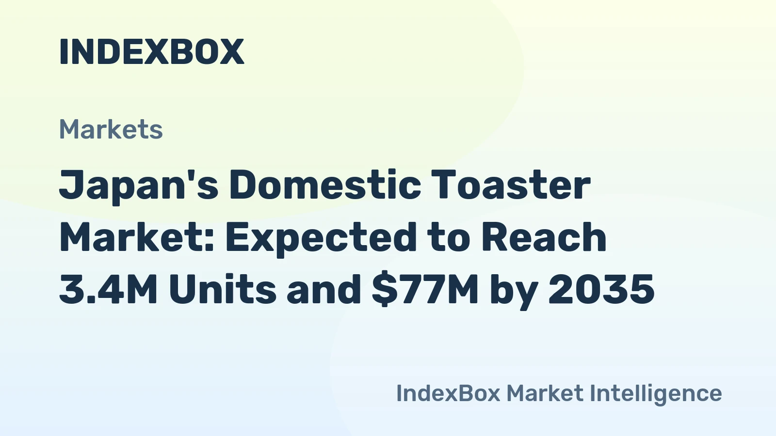 Japan's Domestic Toaster Market: Expected to Reach 3.4M Units and $77M by 2035