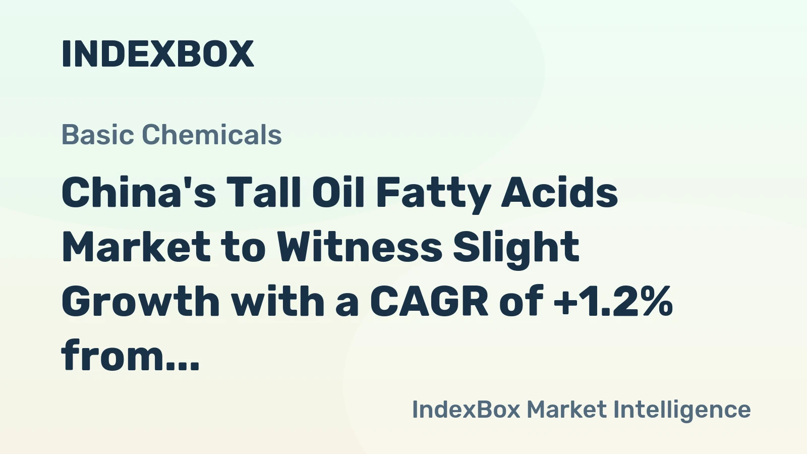China's Tall Oil Fatty Acids Market to Witness Slight Growth with a CAGR of +1.2% from 2024 to 2035