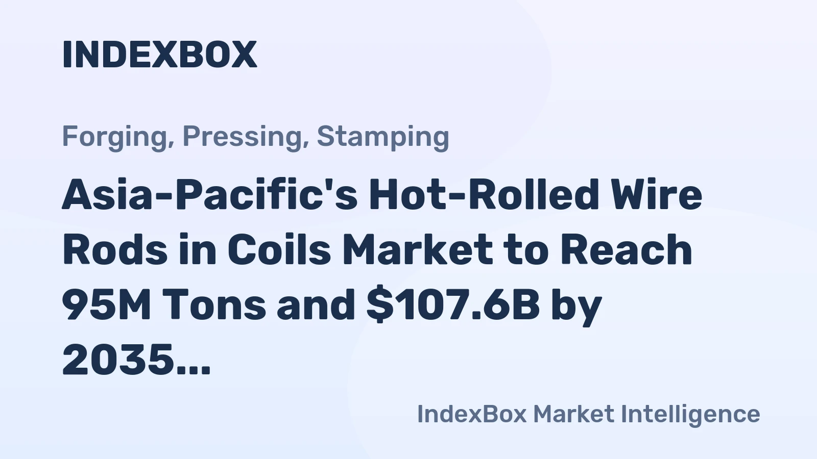 Asia-Pacific's Hot-Rolled Wire Rods in Coils Market to Reach 95M Tons and $107.6B by 2035