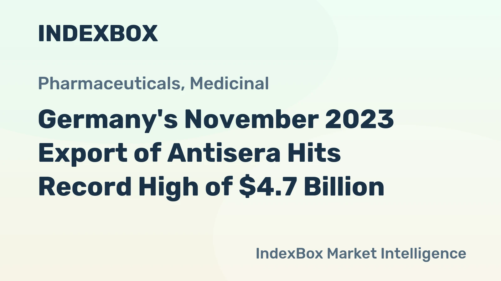 Germany's November 2023 Export of Antisera Hits Record High of $4.7 Billion