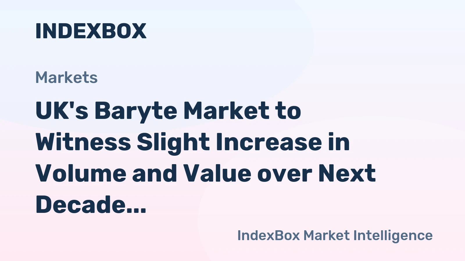 UK's Baryte Market to Witness Slight Increase in Volume and Value over Next Decade