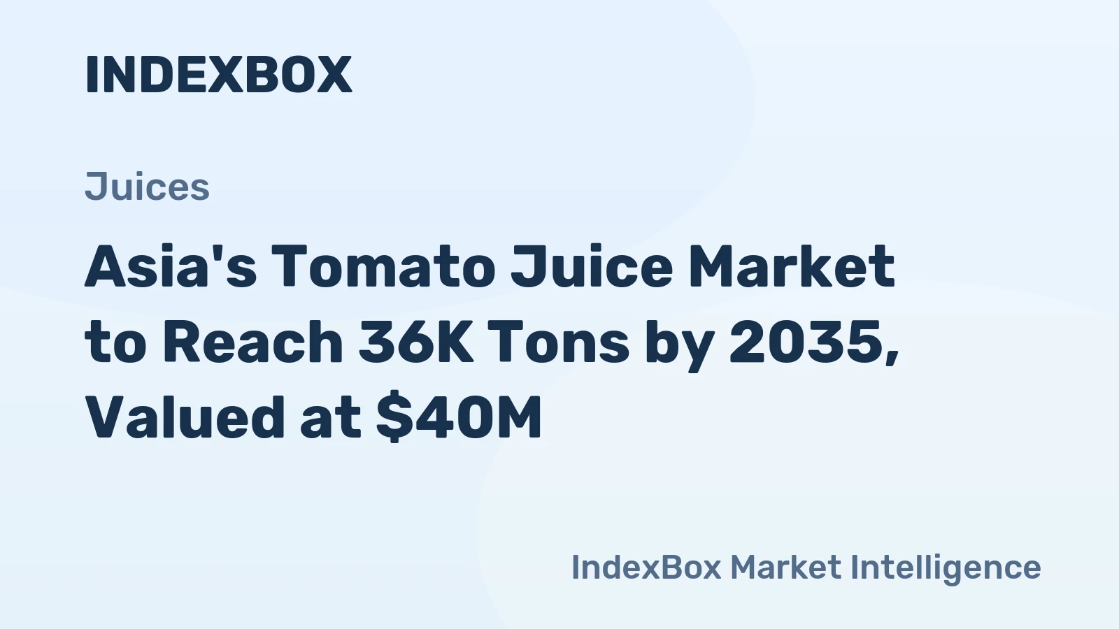 Asia's Tomato Juice Market to Reach 36K Tons by 2035, Valued at $40M