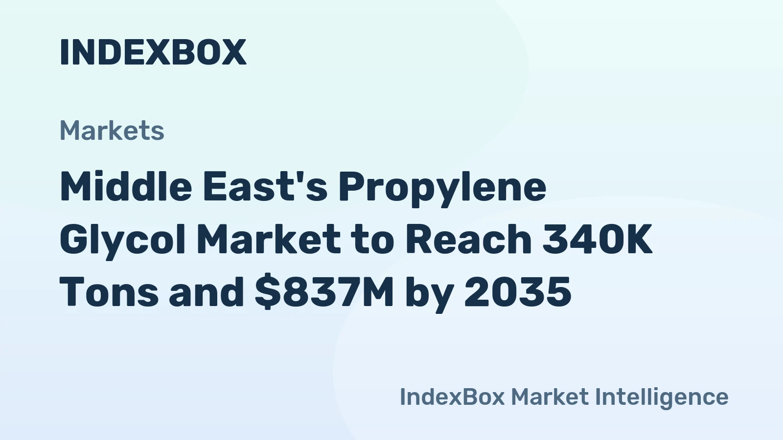 Middle East's Propylene Glycol Market to Reach 340K Tons and $837M by 2035