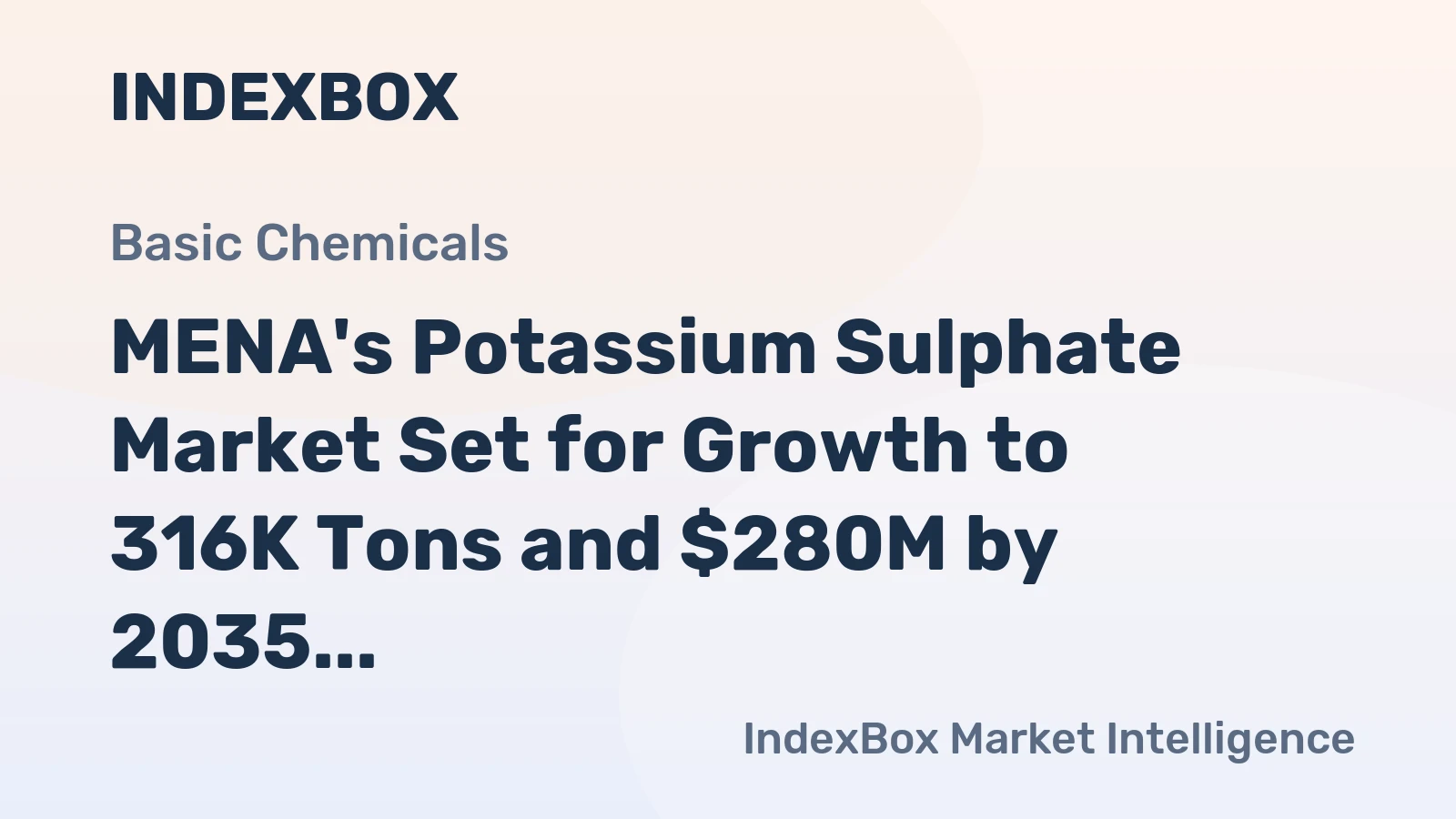 MENA's Potassium Sulphate Market Set for Growth to 316K Tons and $280M by 2035