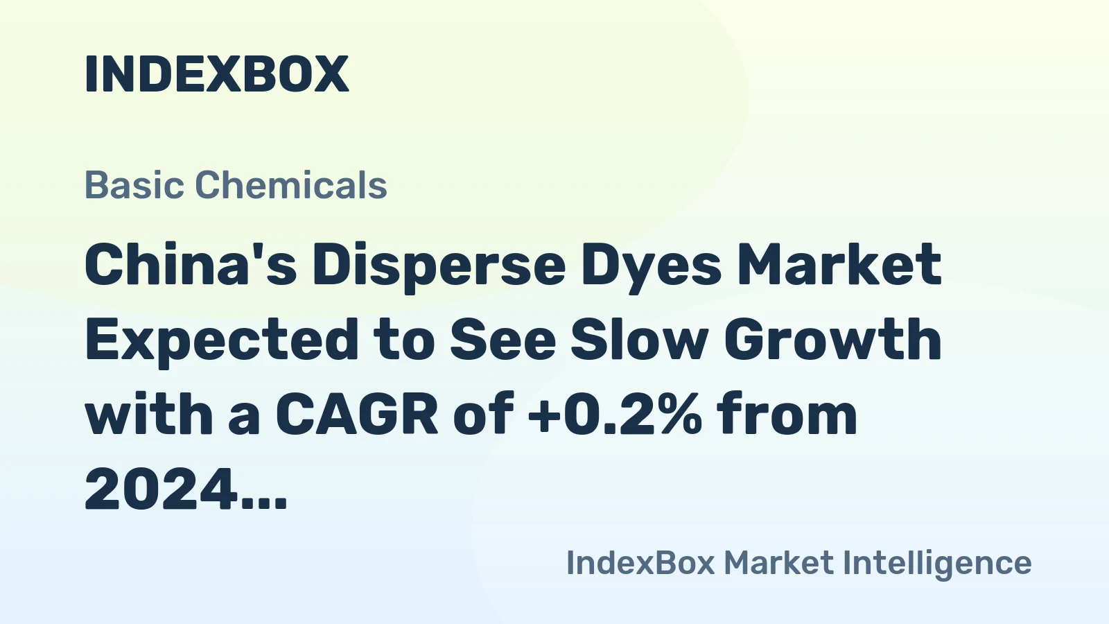 China's Disperse Dyes Market Expected to See Slow Growth with a CAGR of +0.2% from 2024 to 2035