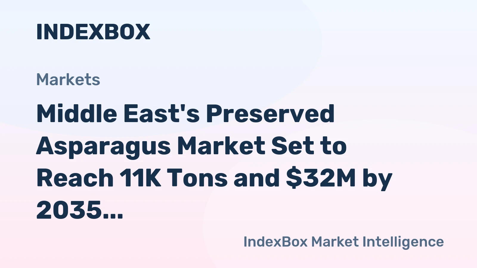 Middle East's Preserved Asparagus Market Set to Reach 11K Tons and $32M by 2035