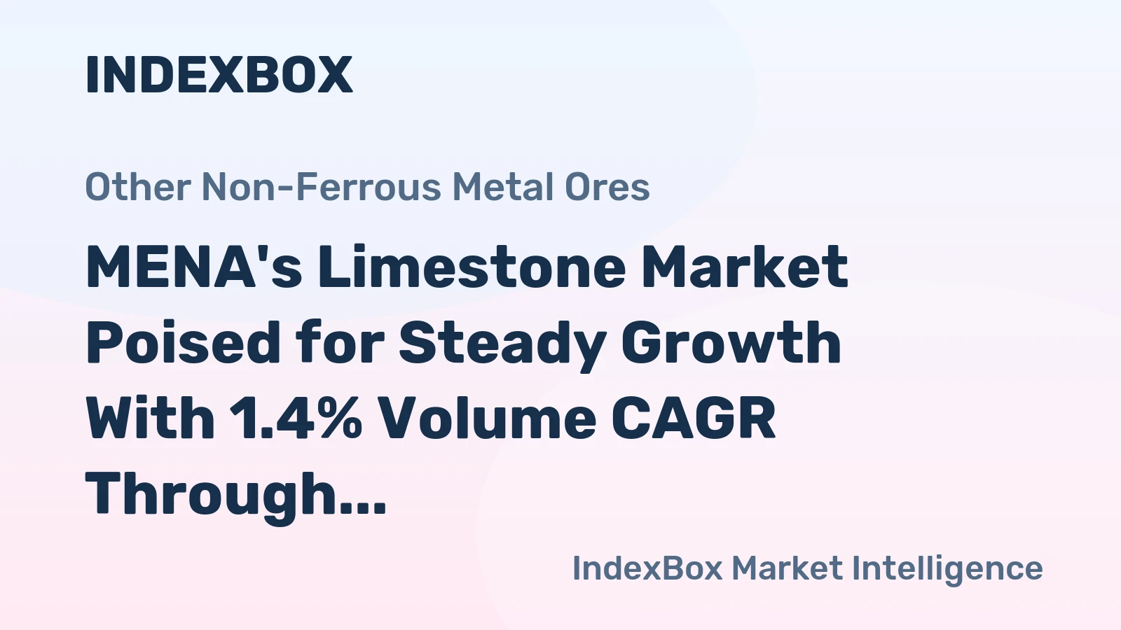 MENA's Limestone Market Poised for Steady Growth With 1.4% Volume CAGR Through 2035