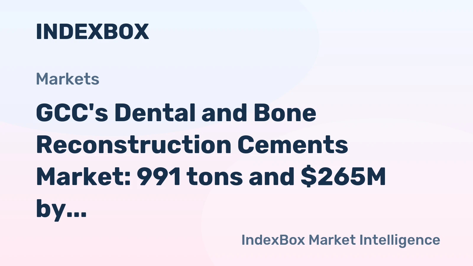 GCC's Dental and Bone Reconstruction Cements Market: 991 tons and $265M by 2035