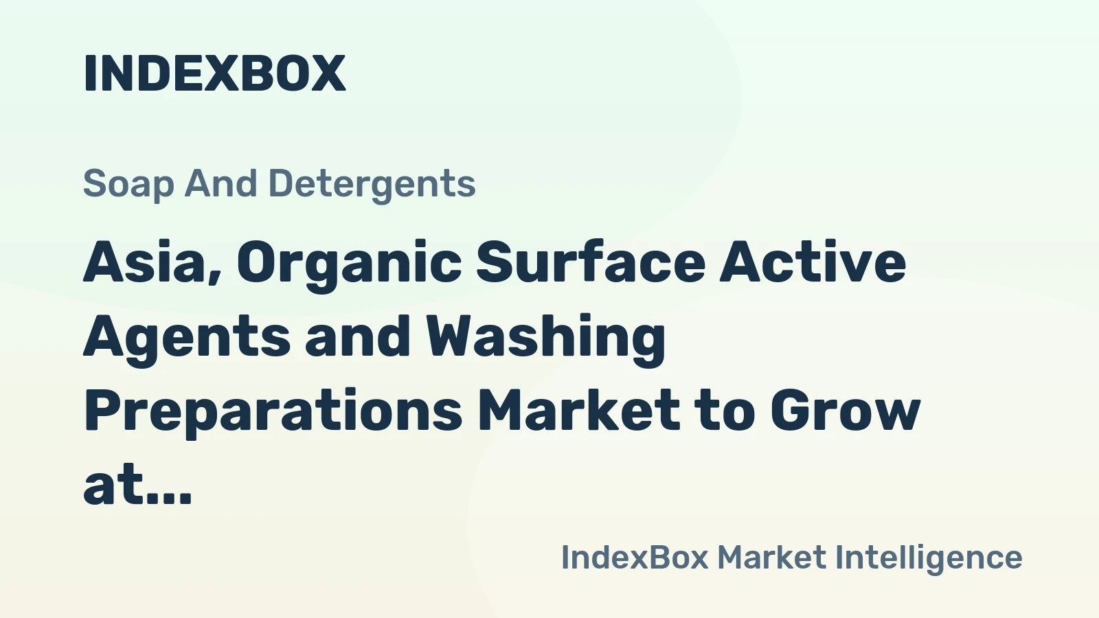 Asia, Organic Surface Active Agents and Washing Preparations Market to Grow at a CAGR of +1.8% from 2024 to 2035
