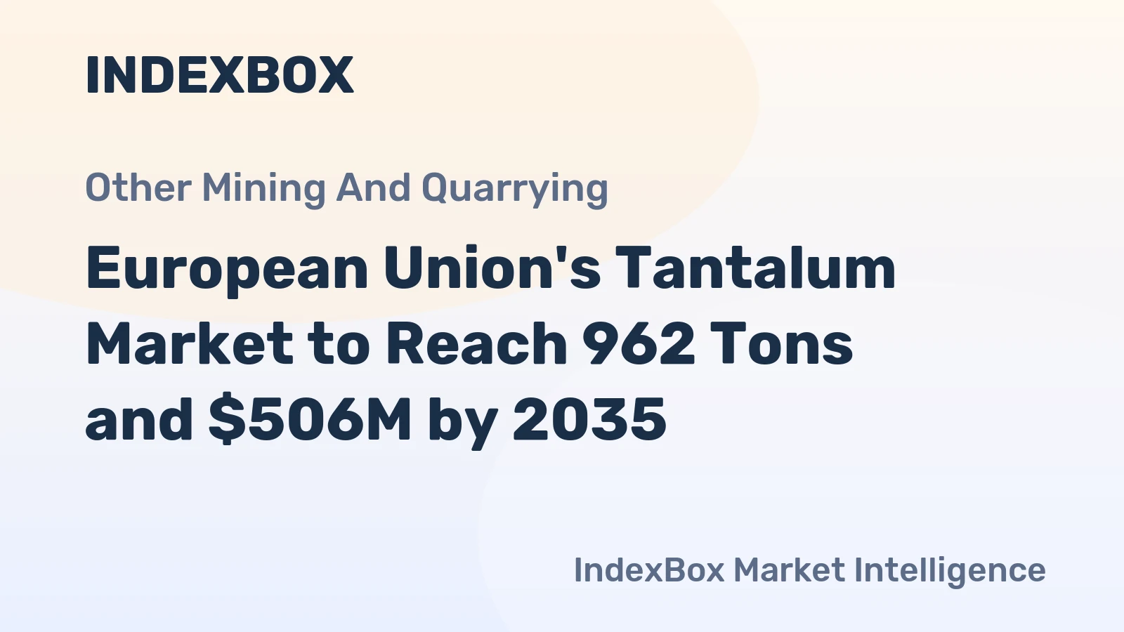 European Union's Tantalum Market to Reach 962 Tons and $506M by 2035