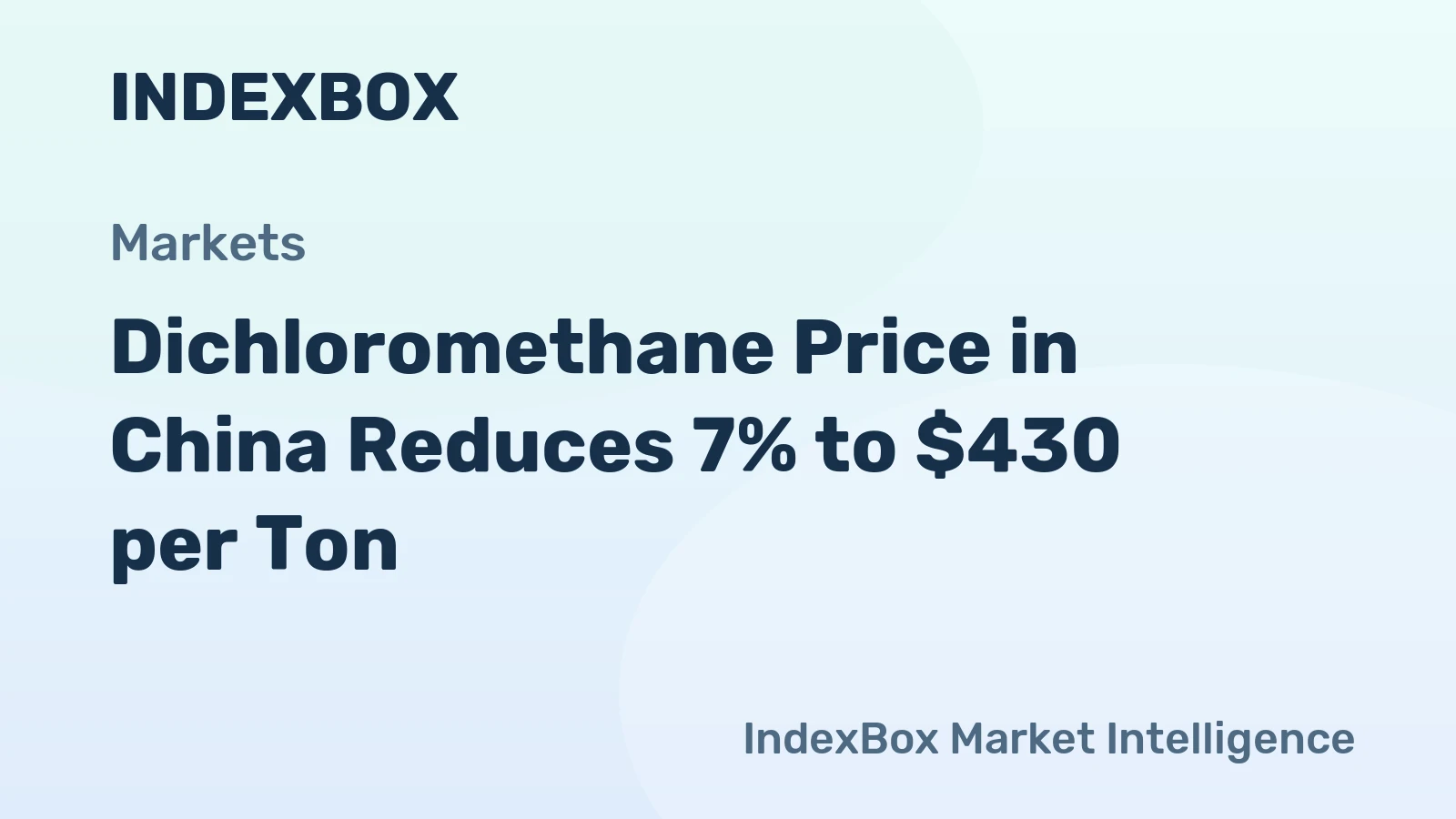 Dichloromethane Price in China Reduces 7% to $430 per Ton