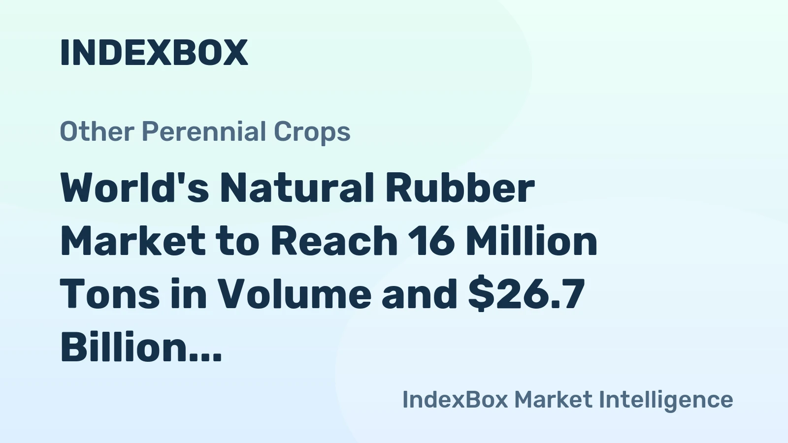 World's Natural Rubber Market to Reach 16 Million Tons in Volume and $26.7 Billion in Value by 2035