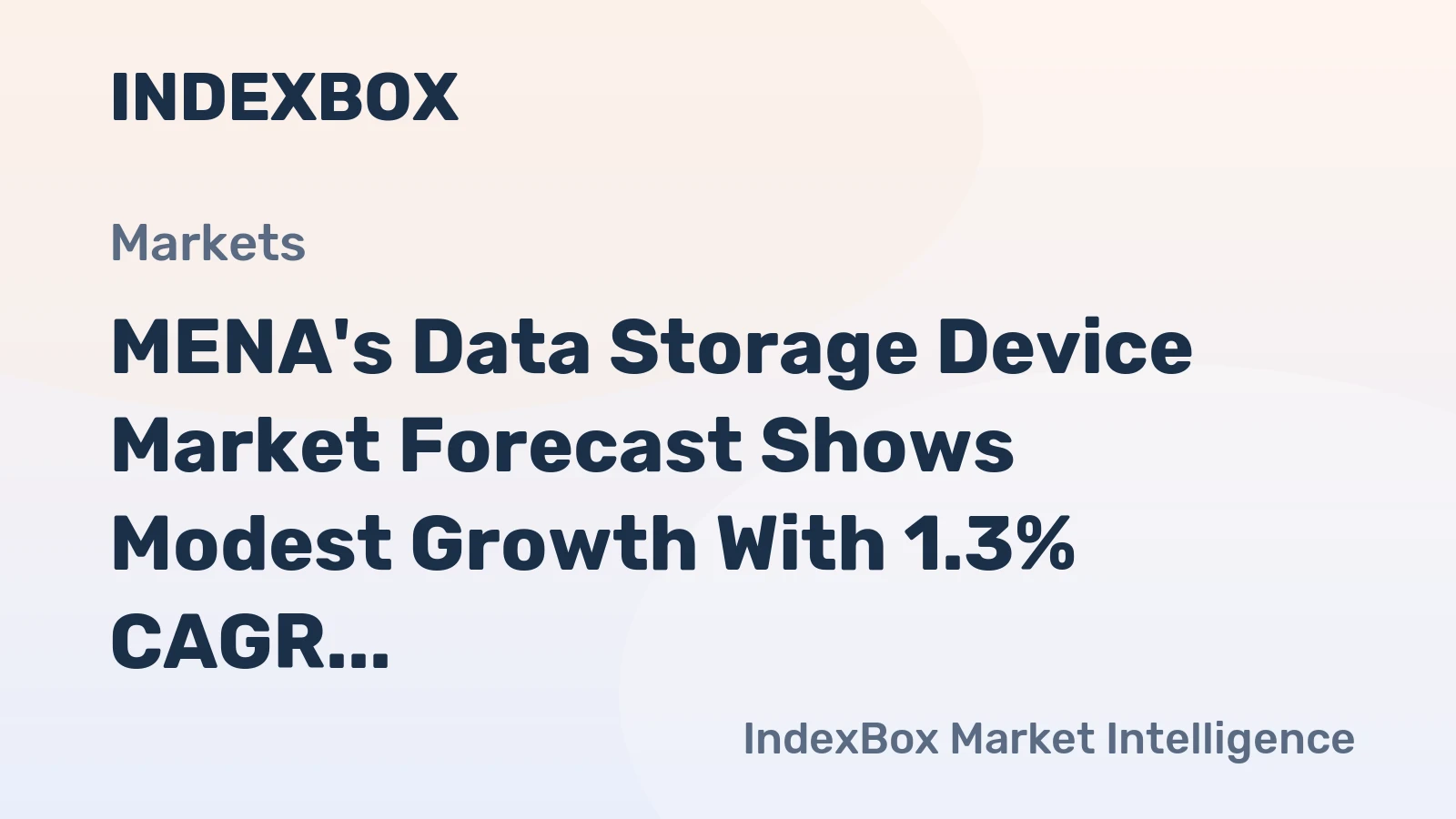 MENA's Data Storage Device Market Forecast Shows Modest Growth With 1.3% CAGR in Value