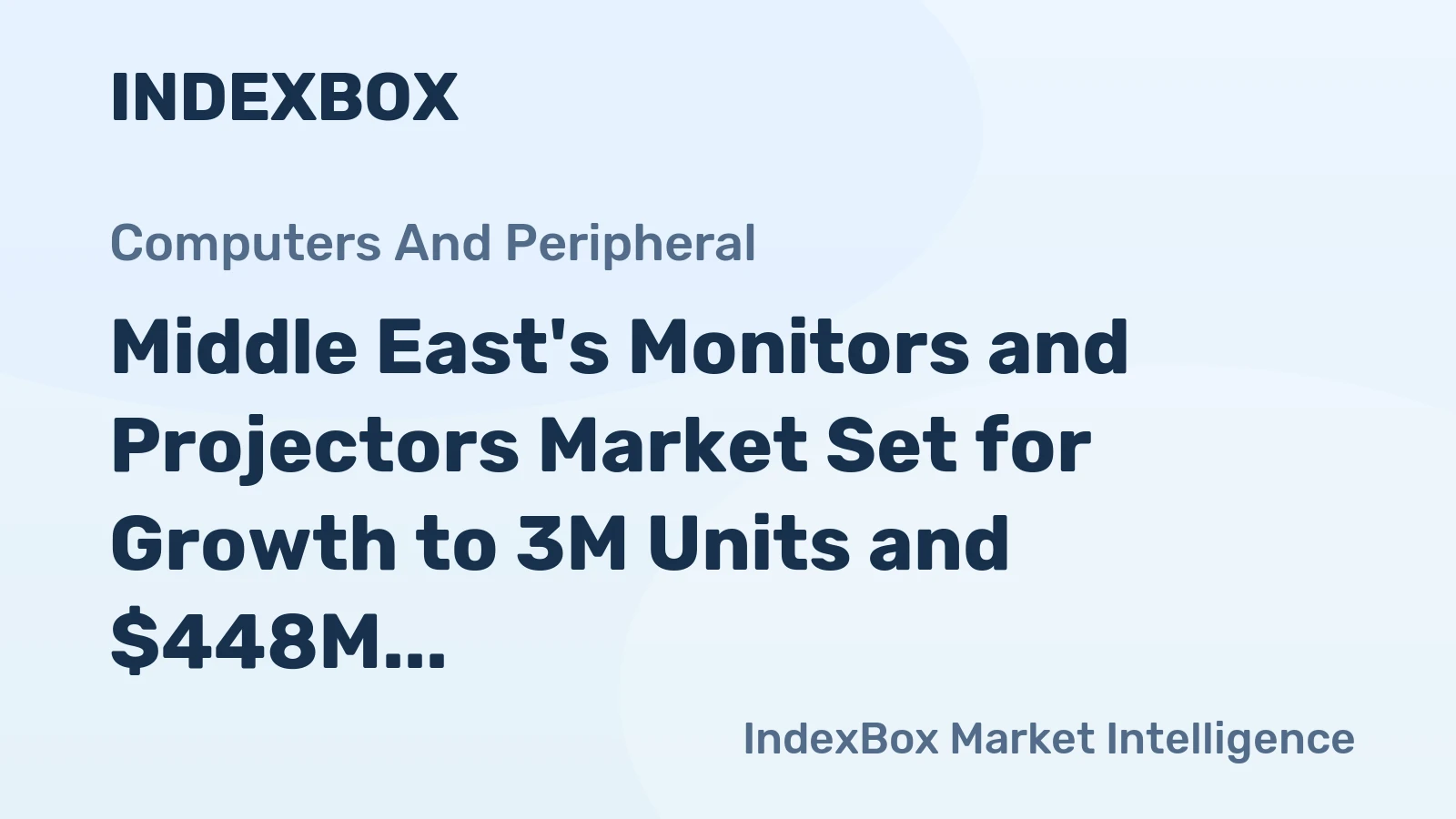 Middle East's Monitors and Projectors Market Set for Growth to 3M Units and $448M