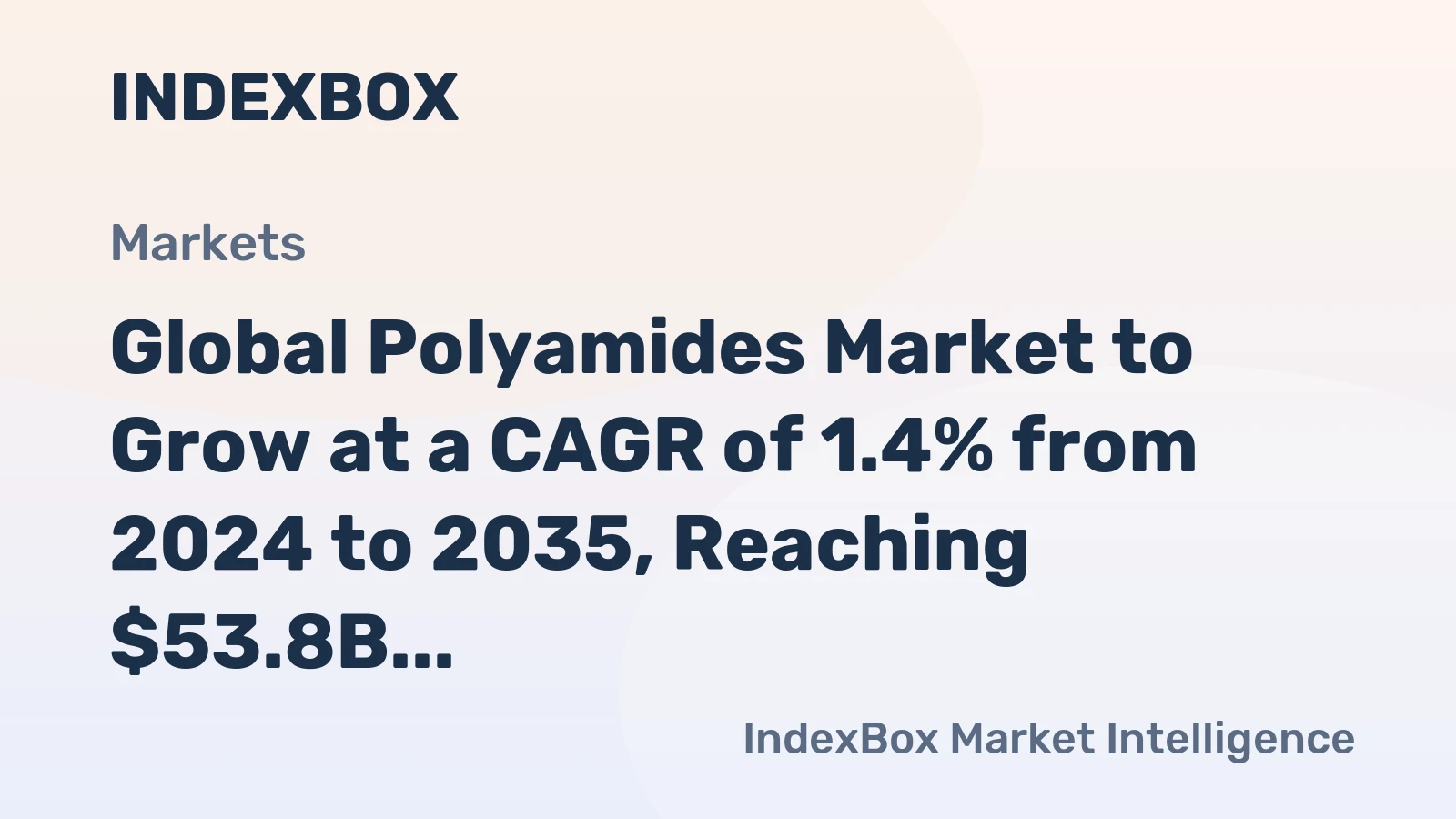 Global Polyamides Market to Grow at a CAGR of 1.4% from 2024 to 2035, Reaching $53.8B