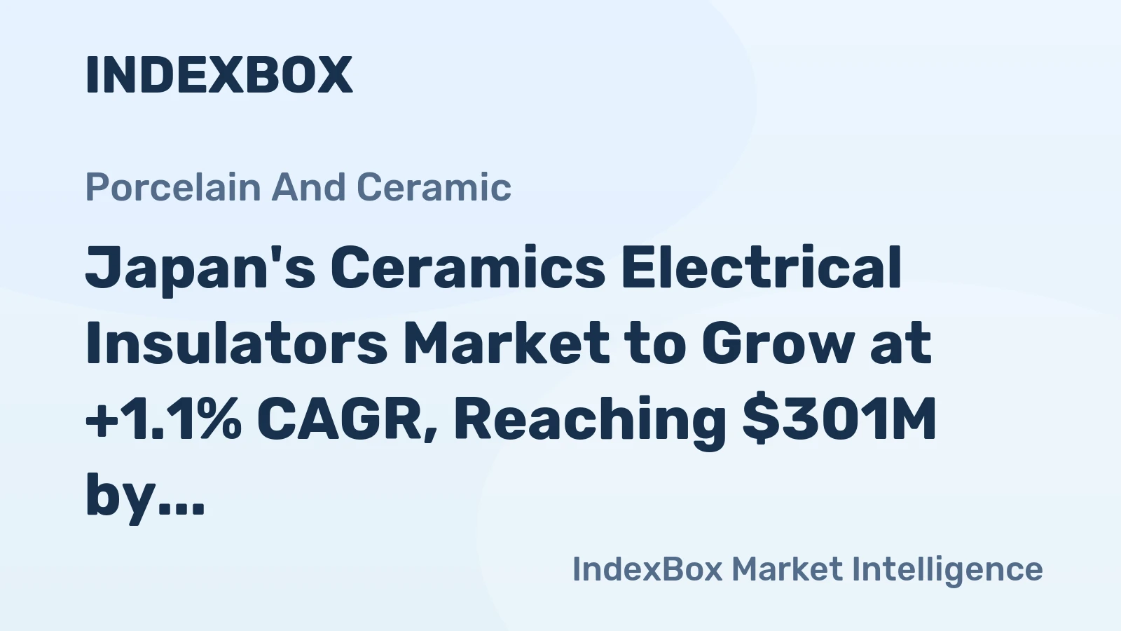 Japan's Ceramics Electrical Insulators Market to Grow at +1.1% CAGR, Reaching $301M by 2035