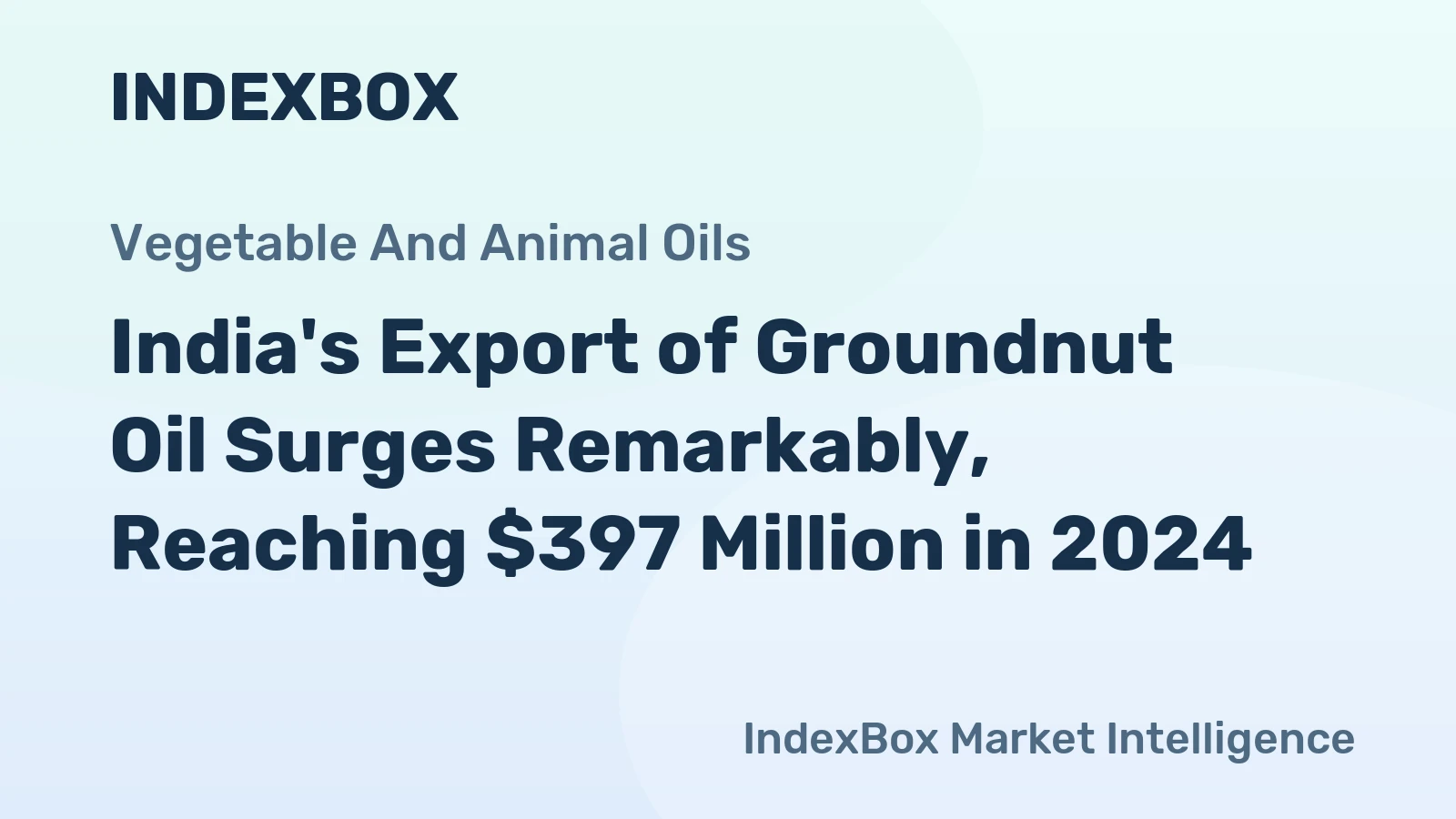 India's Export of Groundnut Oil Surges Remarkably, Reaching $397 Million in 2024