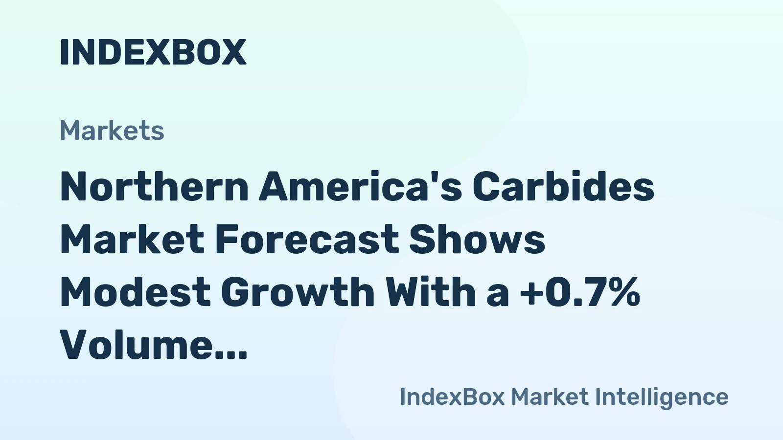 Northern America's Carbides Market Forecast Shows Modest Growth With a +0.7% Volume CAGR