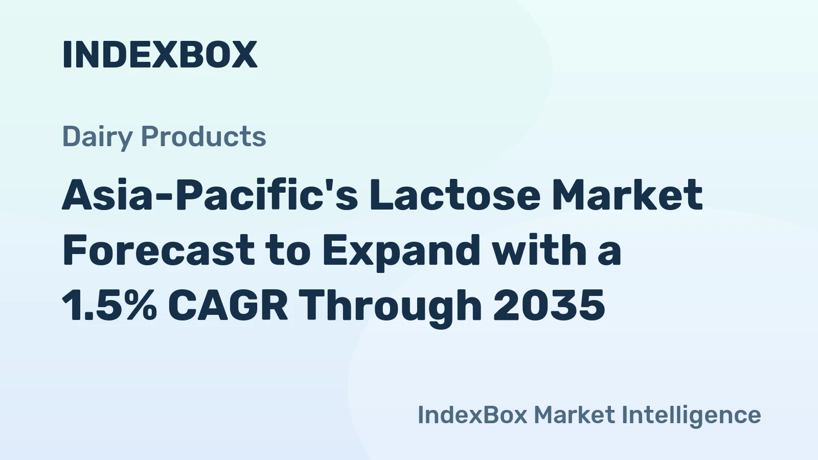 Asia-Pacific's Lactose Market Forecast to Expand with a 1.5% CAGR Through 2035