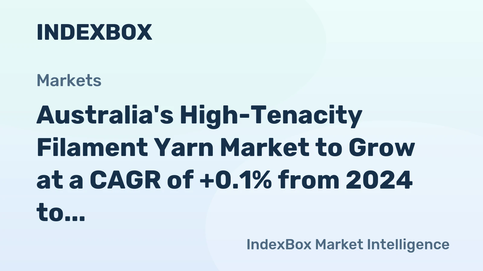 Australia's High-Tenacity Filament Yarn Market to Grow at a CAGR of +0.1% from 2024 to 2035