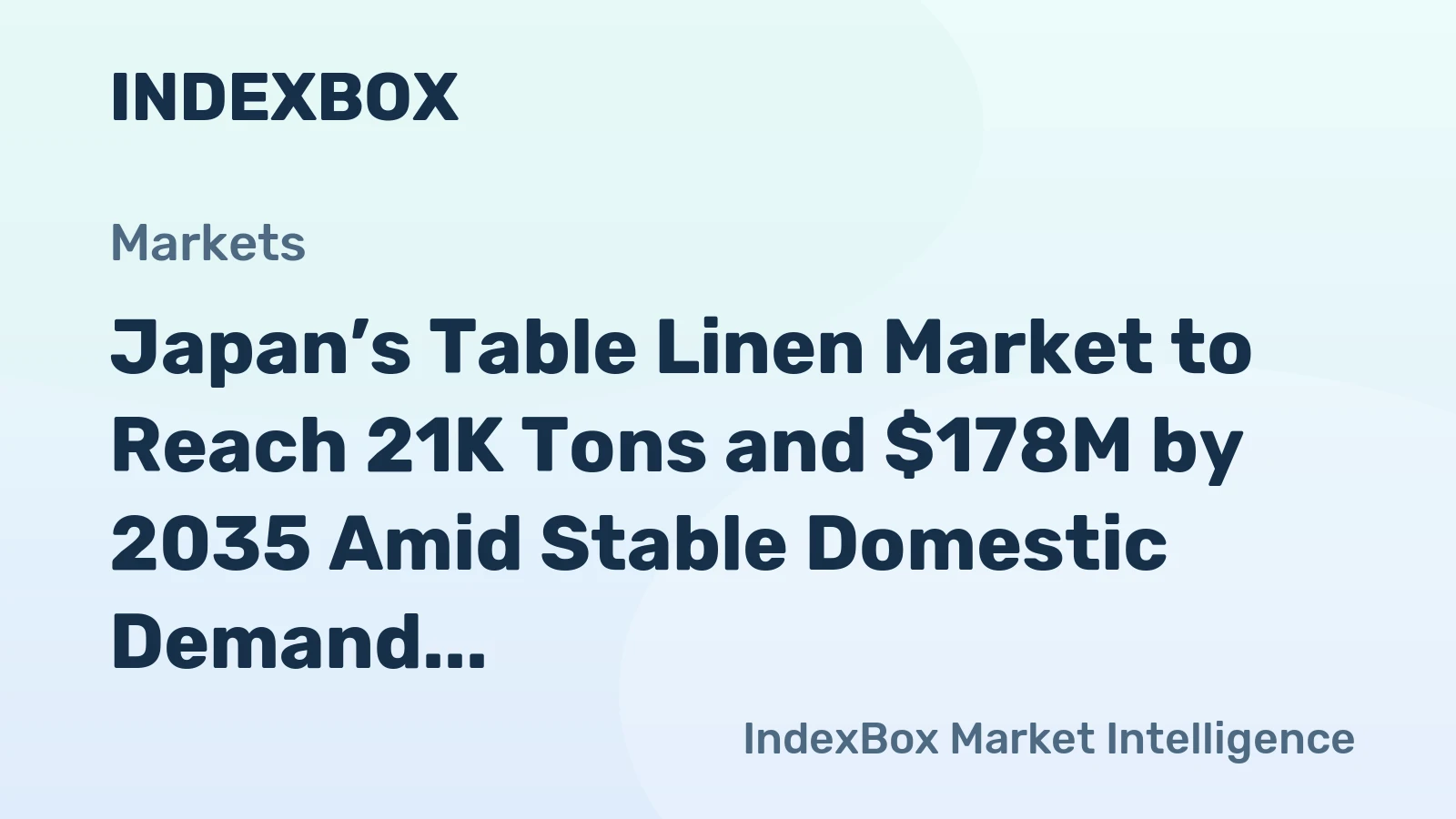Japan’s Table Linen Market to Reach 21K Tons and $178M by 2035 Amid Stable Domestic Demand