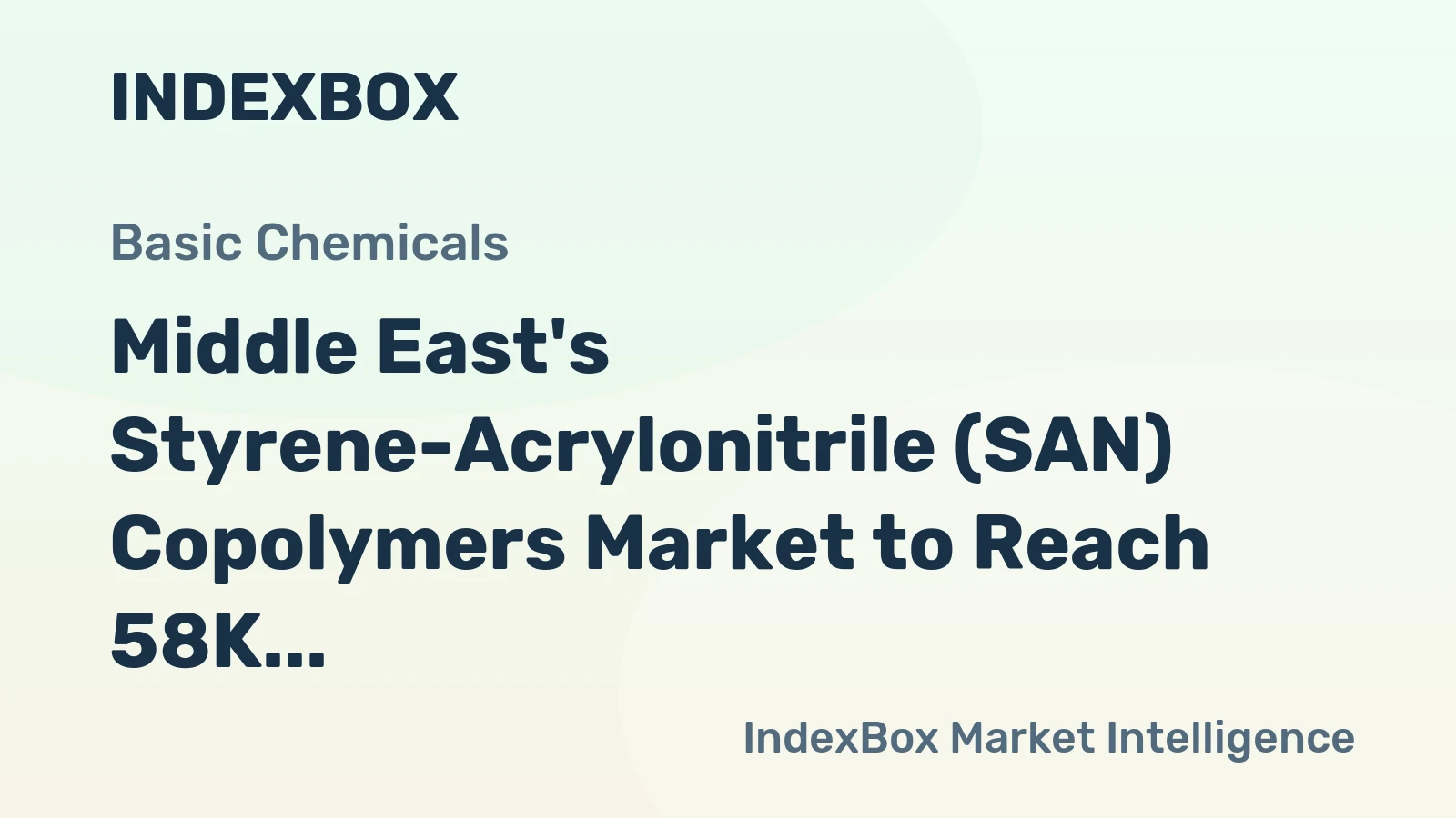 Middle East's Styrene-Acrylonitrile (SAN) Copolymers Market to Reach 58K Tons and $100M by 2035