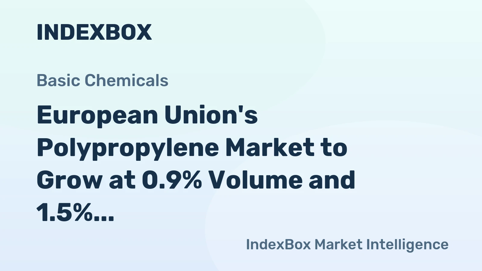 European Union's Polypropylene Market to Grow at 0.9% Volume and 1.5% Value until 2035