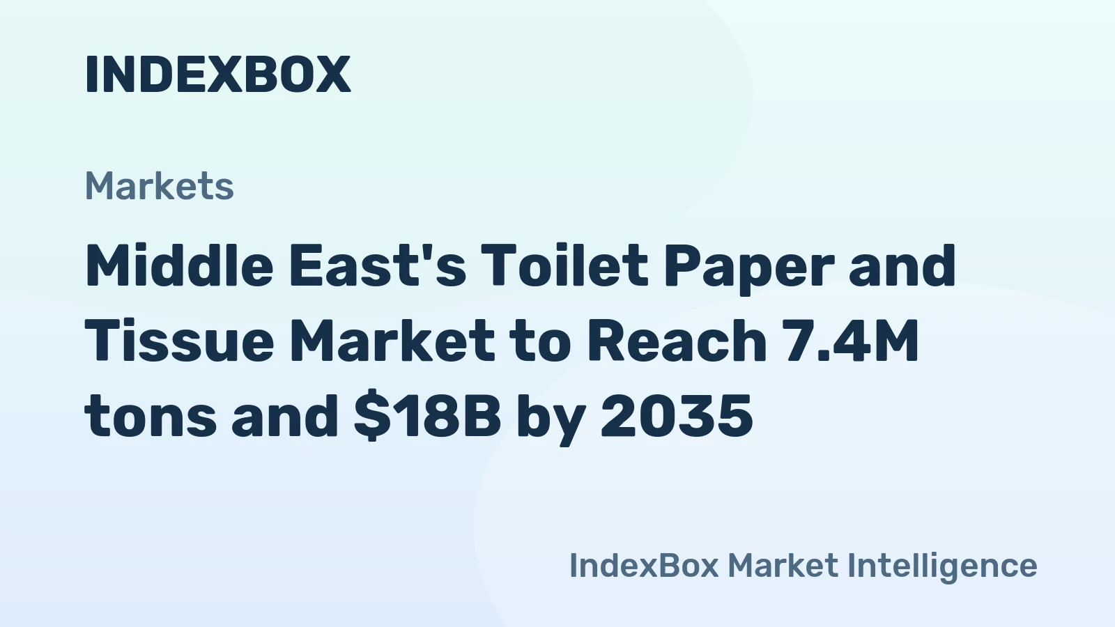 Middle East's Toilet Paper and Tissue Market to Reach 7.4M tons and $18B by 2035