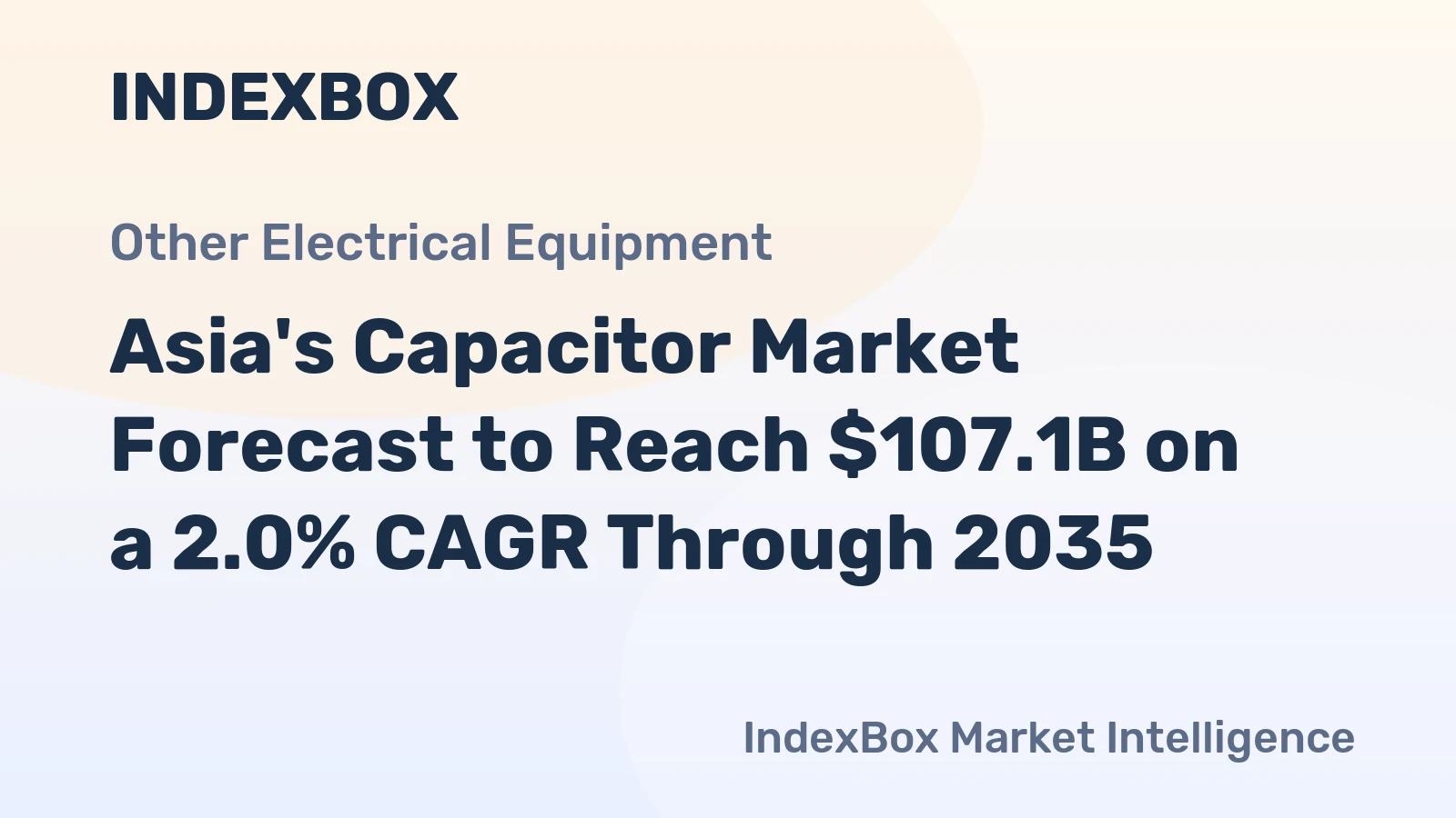 Asia's Capacitor Market Forecast to Reach $107.1B on a 2.0% CAGR Through 2035