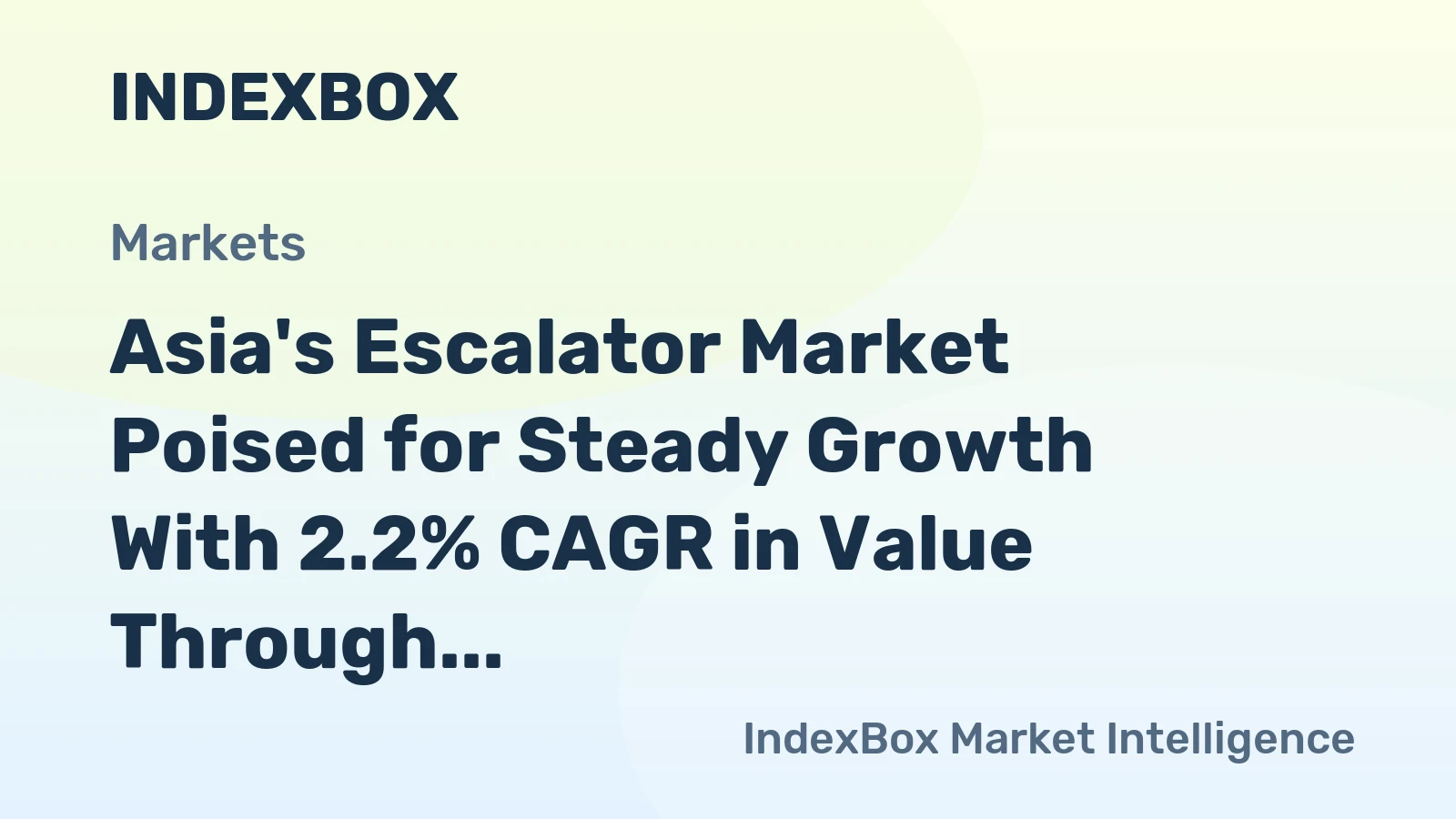 Asia's Escalator Market Poised for Steady Growth With 2.2% CAGR in Value Through 2035