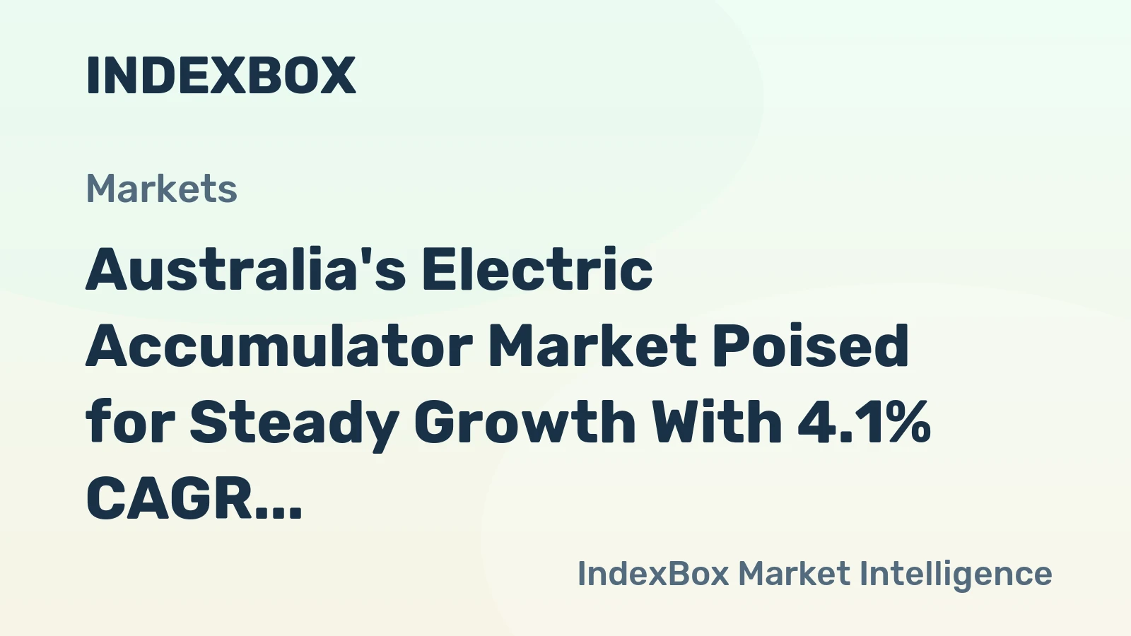 Australia's Electric Accumulator Market Poised for Steady Growth With 4.1% CAGR in Value Through 2035