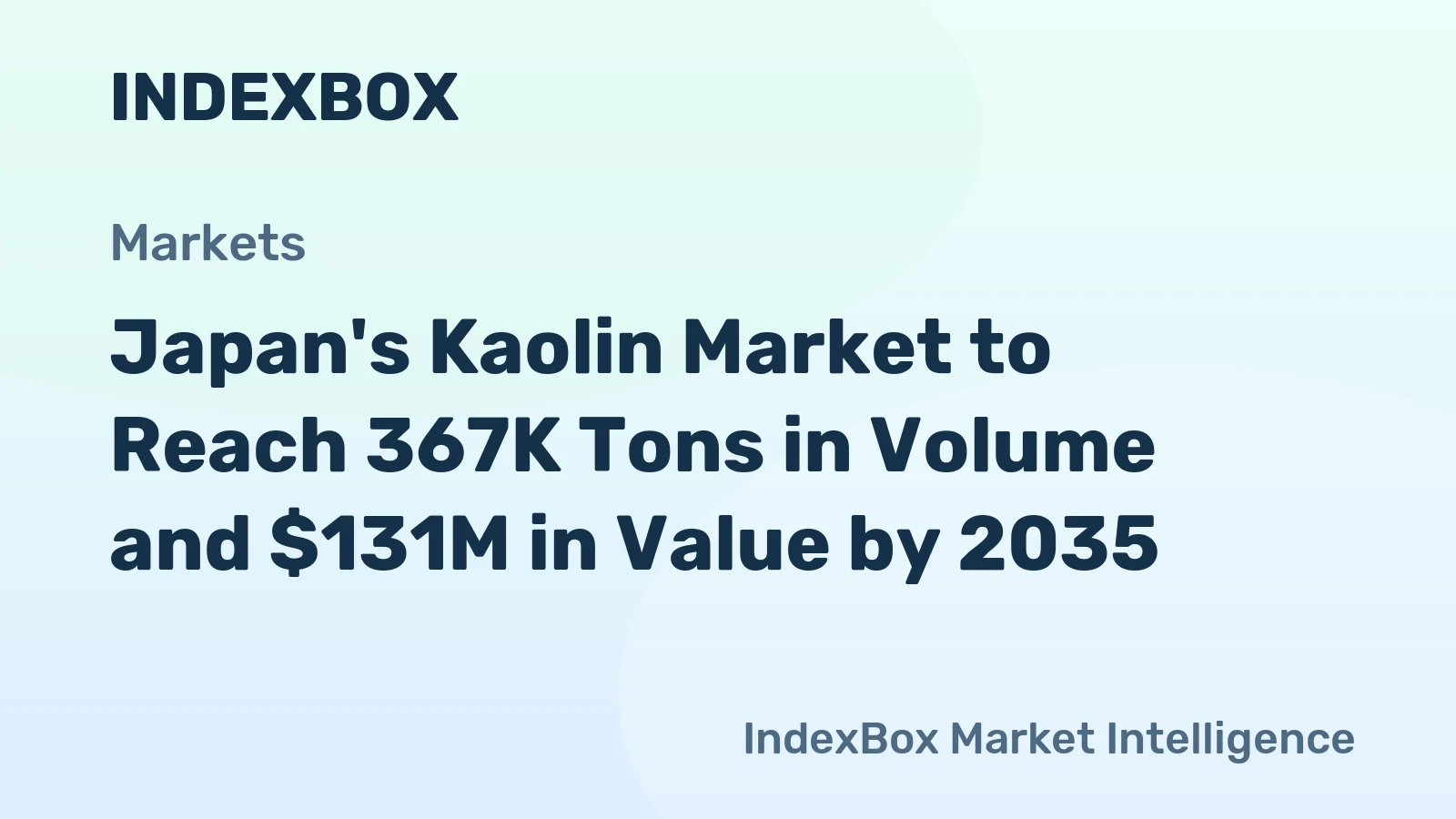 Japan's Kaolin Market to Reach 367K Tons in Volume and $131M in Value by 2035