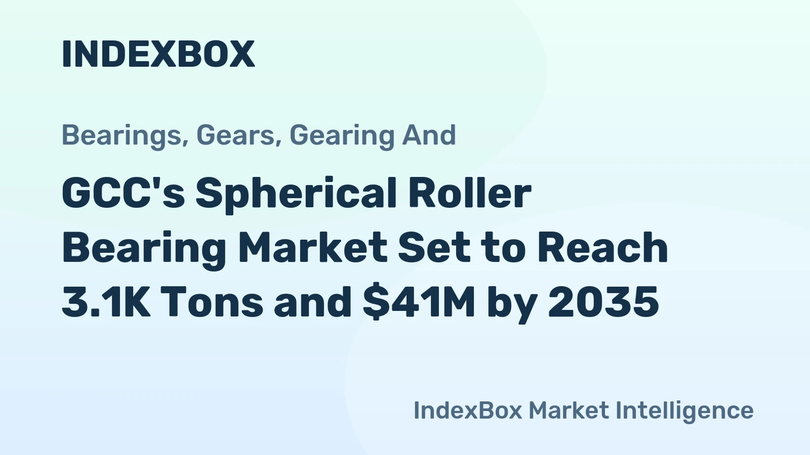 GCC's Spherical Roller Bearing Market Set to Reach 3.1K Tons and $41M by 2035