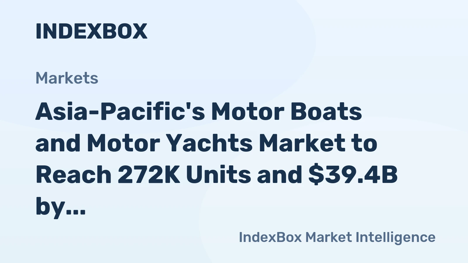 Asia-Pacific's Motor Boats and Motor Yachts Market to Reach 272K Units and $39.4B by 2035