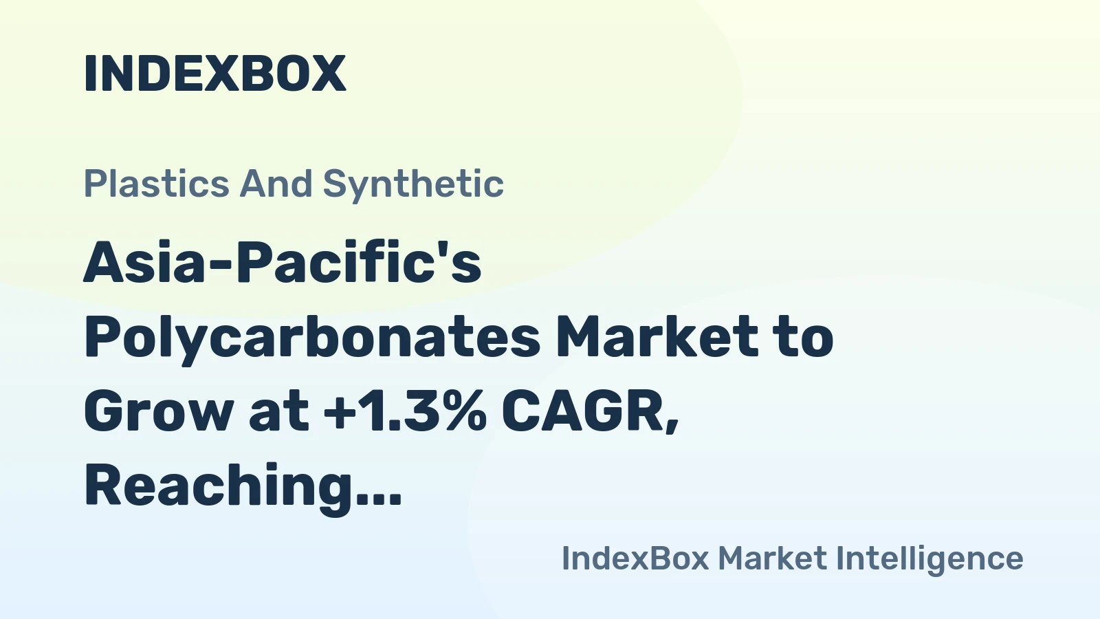 Asia-Pacific's Polycarbonates Market to Grow at +1.3% CAGR, Reaching $21.9B by 2035