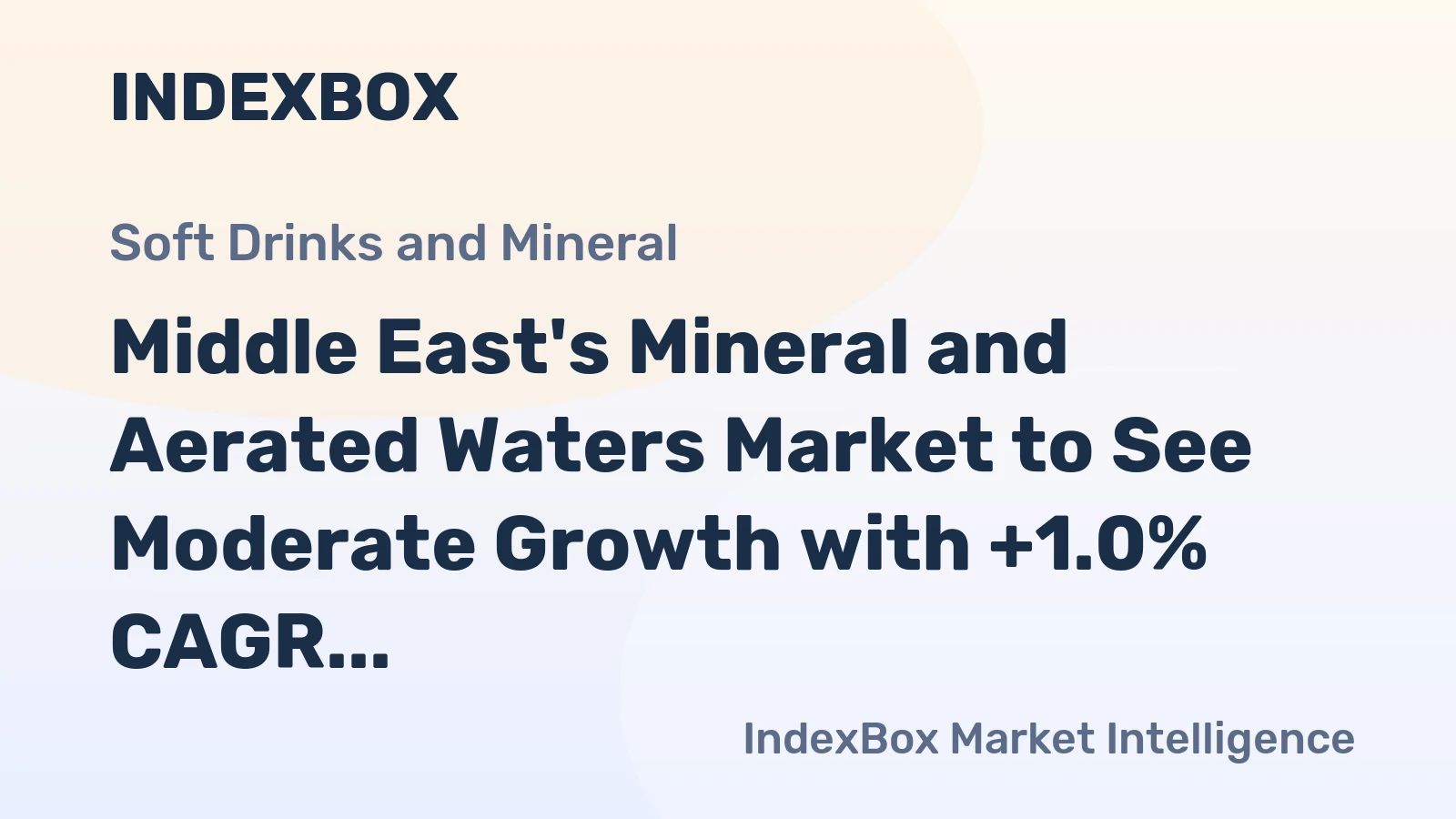 Middle East's Mineral and Aerated Waters Market to See Moderate Growth with +1.0% CAGR from 2024-2035