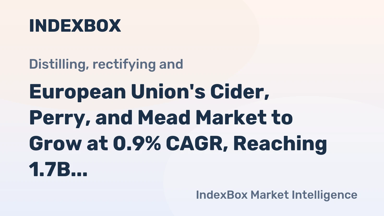 European Union's Cider, Perry, and Mead Market to Grow at 0.9% CAGR, Reaching 1.7B Litres by 2035