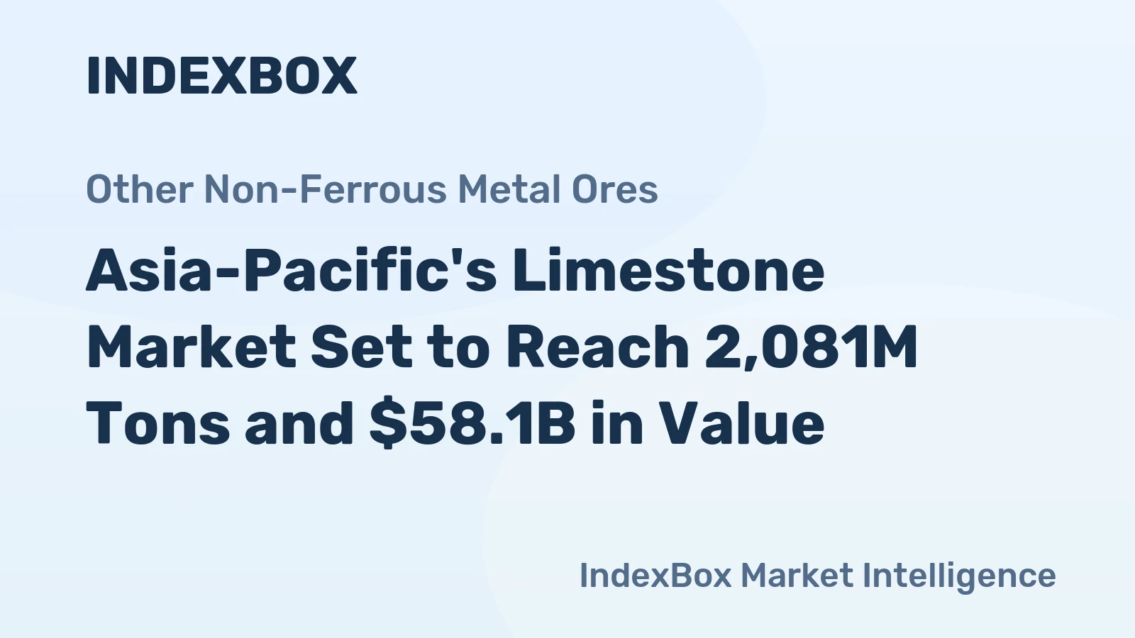 Asia-Pacific's Limestone Market Set to Reach 2,081M Tons and $58.1B in Value