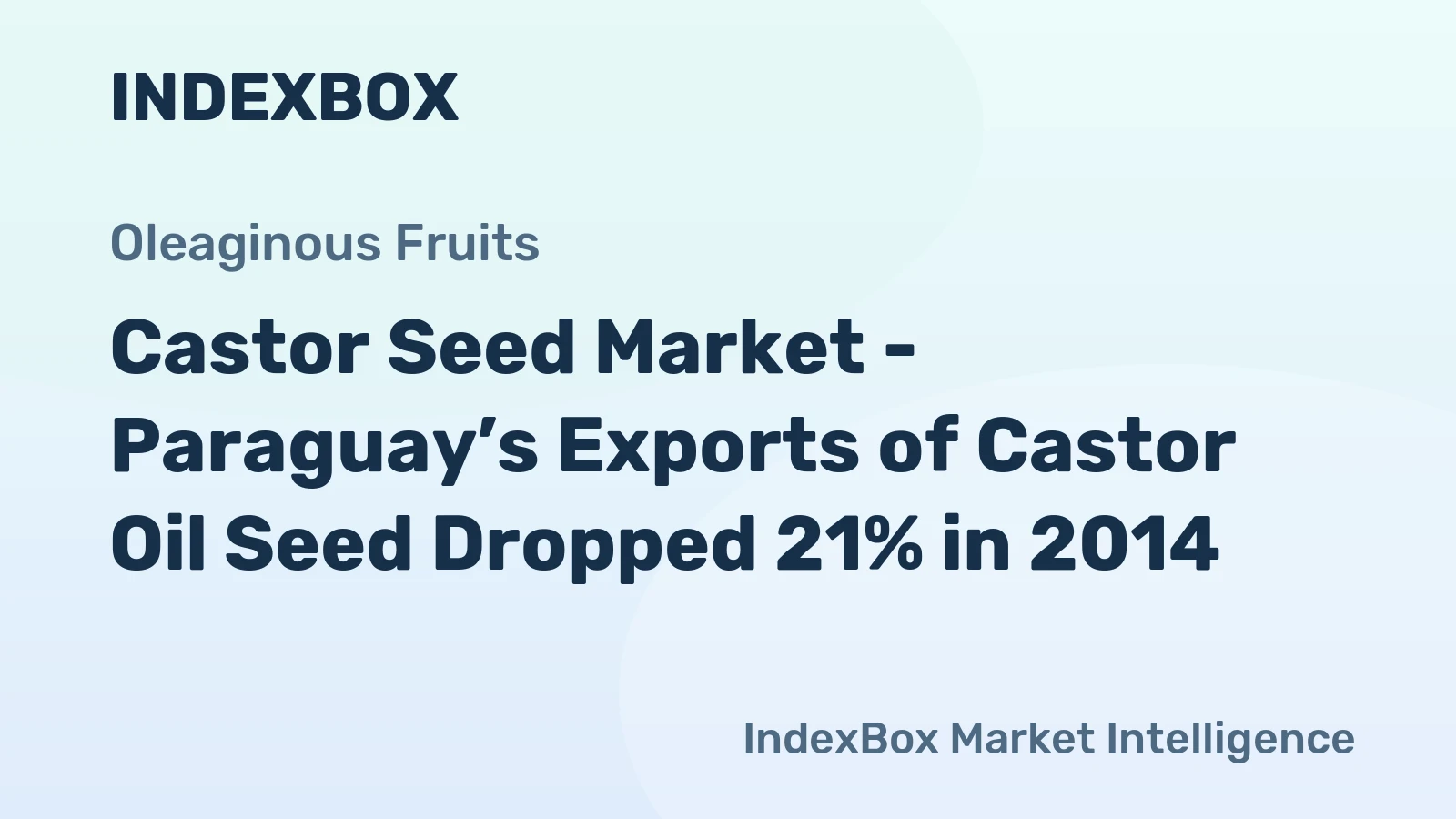 Castor Seed Market - Paraguay’s Exports of Castor Oil Seed Dropped 21% in 2014