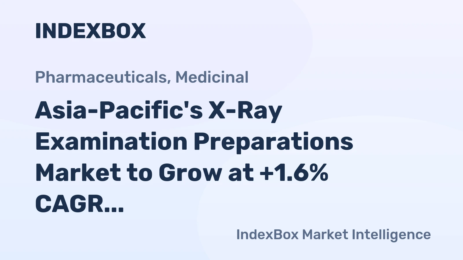 Asia-Pacific's X-Ray Examination Preparations Market to Grow at +1.6% CAGR, Reaching $5.2B by 2035