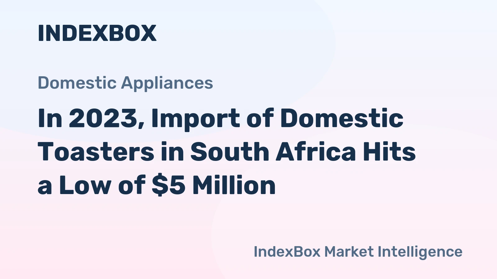 In 2023, Import of Domestic Toasters in South Africa Hits a Low of $5 Million