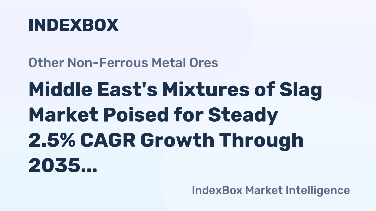 Middle East's Mixtures of Slag Market Poised for Steady 2.5% CAGR Growth Through 2035