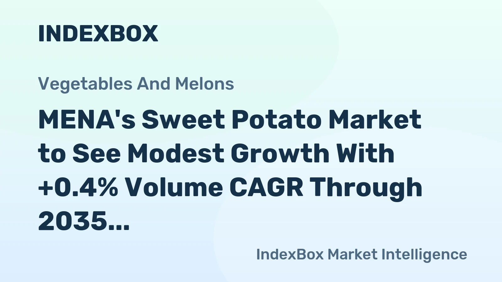 MENA's Sweet Potato Market to See Modest Growth With +0.4% Volume CAGR Through 2035