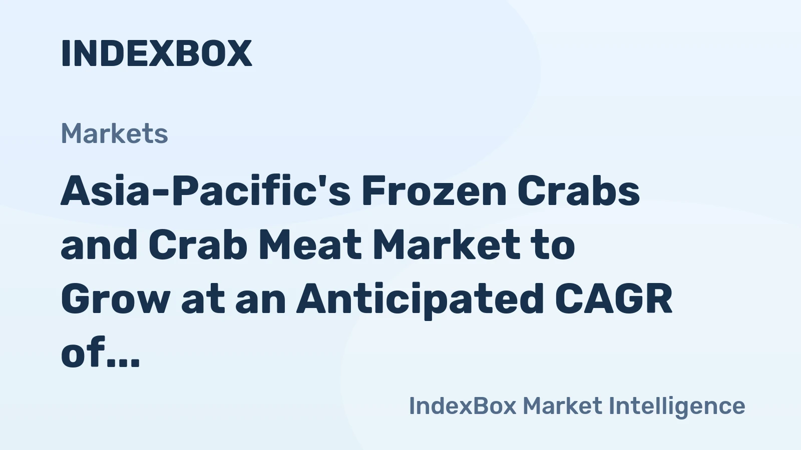 Asia-Pacific's Frozen Crabs and Crab Meat Market to Grow at an Anticipated CAGR of +0.9% Over 2024-2035