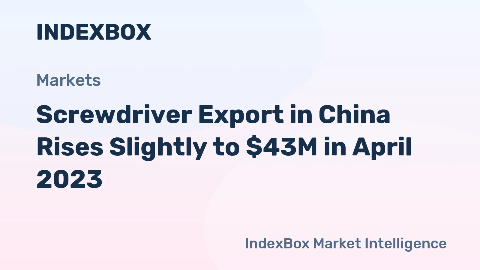 Screwdriver Export in China Rises Slightly to $43M in April 2023