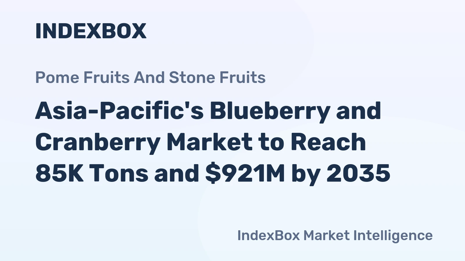 Asia-Pacific's Blueberry and Cranberry Market to Reach 85K Tons and $921M by 2035