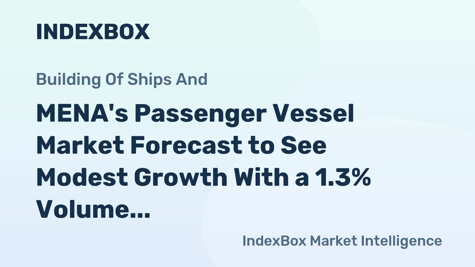 MENA's Passenger Vessel Market Forecast to See Modest Growth With a 1.3% Volume CAGR Through 2035